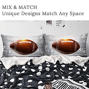 ARIGHTEX American Football Pillow Shams Sports Lover Pillowcase Kids Boys Teen Vintage Football Pillow Cases for Boys Room (Standard (20" x 26"),Set of 2)