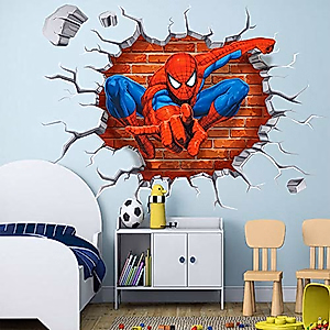 Spiderman Wall Stickers DIY Removable Spiderman Children Themed Art Boy Room Wall Sticker Bedroom Nursery Playroom Decoration Wall Stickers