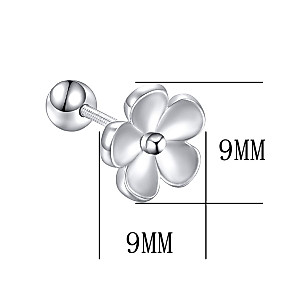 S925 Sterling Silver Cartilage Tragus Earrings Set Helix Conch Daith Piercing Jewelry