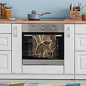 VunKo Gold Leaves Kitchen Microfiber Hair Hand Dish Towel Home Soft Highly Absorbent Decorative Dishcloth for Bathroom Beach Hotel Gym Spa Yoga 16 x 28 in