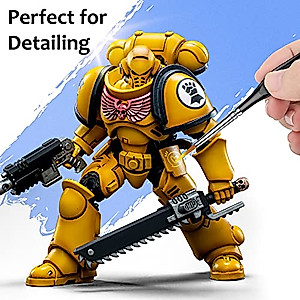 Miniature Paint Brushes,10Pcs Small Fine Tip Paintbrushes, Micro Detail Paint Brush Set, Triangular Grip Handles Art Brushes Perfect for Acrylic, Watercolor, Oil, Craft, Models, Warhammer 40k (Black)