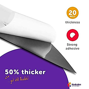 kedudes Flexible Adhesive Magnetic Sheets Paper 4x6 Inch - Peel and Stick, Works Great for Pictures, Cuts to Any Size, Pack of 12 Black