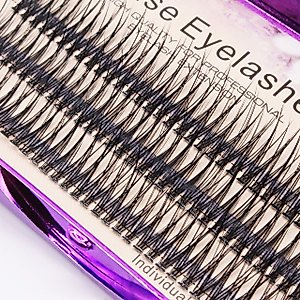 Bodermincer 120pcs 8mm/10mm/12mm/14mm/16mm to Choose Fish Tail Design 0.1 C Curl 3D Individual Mink False Eyelashes Extension Soft Black Fake False Eye Lashes （16mm）