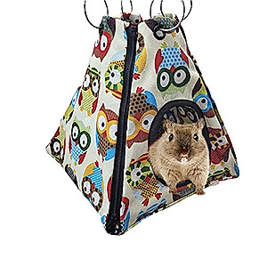 Oncpcare Hanging Hamster Rat Hammock Tent Guinea Pig Bed Nest House Chinchilla Hideout Rat Toys Cage Accessories for Small Animals Sugar Gliders