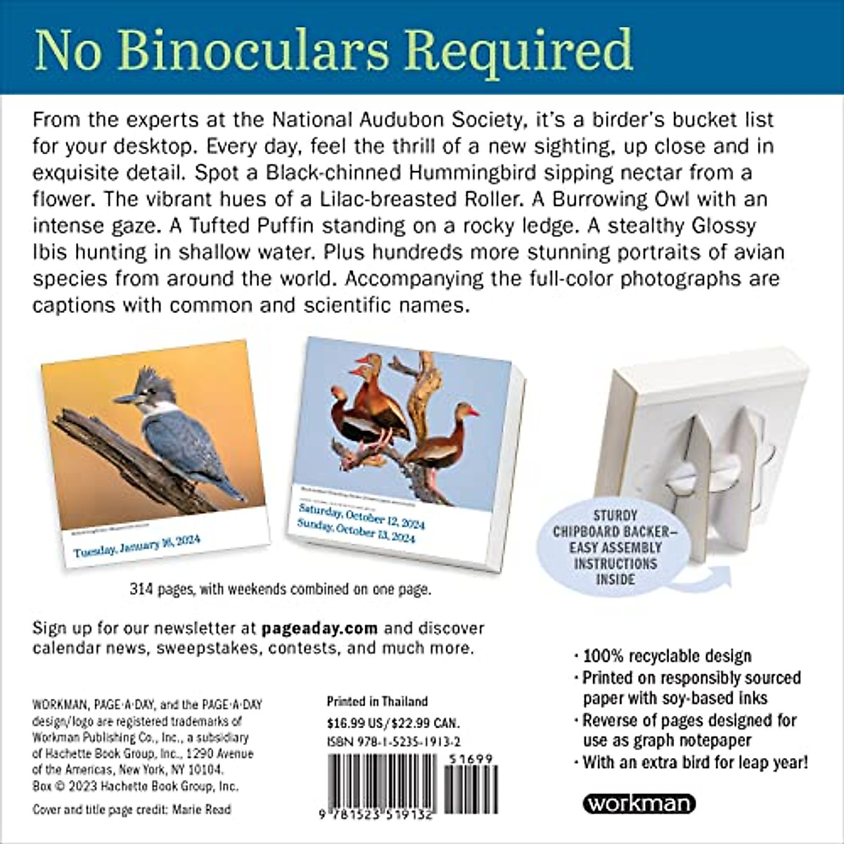 Audubon Birds Page-A-Day Calendar 2024: The World's Favorite Bird Calendar