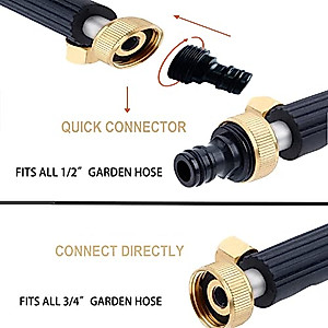 LARDERGO Hydro Jet Power Pressure Washer with 2 Jet Nozzle, 17 Inch Auto Watering Sprayer Pressure Washer Accessories for Car Wash and Garden Watering