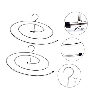 ORFOFE Drying Rack 2pcs and Stainless Mental Socks Space Bras Clothes Spiral Towel Hanger Rotating Bedspread Hangers Battaniye Hook Use Bed Air Garment Rotatable Wardrobe Dry Blanket Windproof
