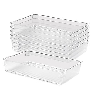 Storage Bins Clear Storage Bins Pantry Organization Snack Organizer Pantry Bins,6 Pack Stackable Plastic Organizer Bins Snack Organizer For Pantry Organizers And Storage