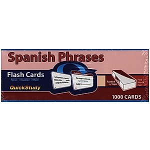 Spanish Phrases Flash Cards (1000 cards): a QuickStudy Reference Tool (QuickStudy Academic)