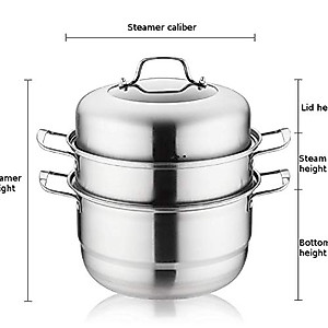 28cm Stainless Steel Three Layer Thick Steam Pots Soup Steamer Universal Cooking Boilers for Induction Cooker Gas Stove Pot
