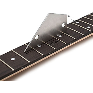 Jiayouy 4Pcs Luthier Tools Set Dual Scale Guitar Neck Notched Straight Edge String Action Gauge Ruler Fret Rocker Fret Leveling Beam for Guitar and Bass Setup Tool Stainless Steel