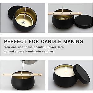 SONVIIBOX 24 Pack 8oz Candle Tins,Black Candle Jars,Candle tins for Making Candles Bulk,Tin Jars for Candle Making,Metal tin Jars (24PACK, BLACK2)