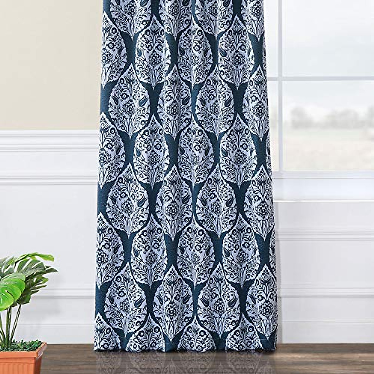 HPD Half Price Drapes Printed Room Darkening Curtains for Living Room & Bedroom 50 X 96, BOCH-KC108B-96 (1 Panel) Woodcut Green