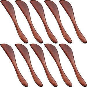 CHWAIKA Butter Knife Spreader Wooden Butter Spreader Knife Set of 10 Butter Knife for Peanut Jam Cheese (BK-01)