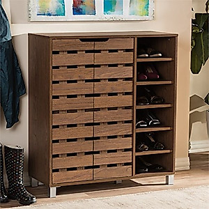 Baxton Studio Eloise Shoe Cabinet, One Size, Brown