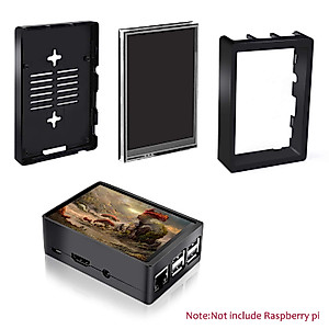 for Raspberry Pi 3B+ 3.5" TFT Touch Screen with Case, Touch Pen and Heat Sink, 320x480 Resolution LCD Display for Raspberry Pi 3 Model B, Pi 2 Model B & Pi Model B