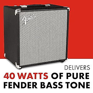 Fender Rumble 40 V3 Bass Amp for Bass Guitar, Bass Combo, 40 Watts, with 2-Year Warranty 8 Inch Speaker, with Overdrive Circuit and Mid-Scoop Contour Switch