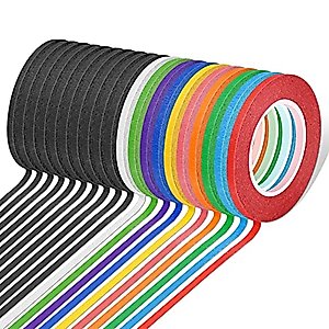 20 Rolls 1/8 Whiteboard Tape Line, Selizo 3mm Thin Tape for Dry Erase Board, Pinstriping Tape, Draping Tape, Chart Tape for White Board Accessories DIY Art Crafts