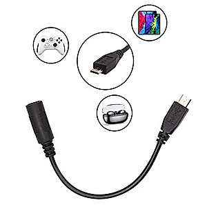 Snsnlent 5PCS DC 5.5 x 2.1mm Female to Micro USB Male Connector Adapter 5V Power Cable(USB Micro-B to DC Female)