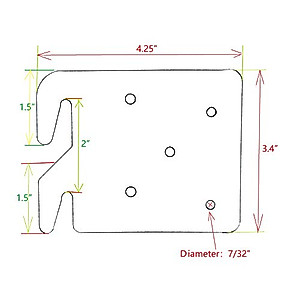 Yongle Store Wood Bed Rail Hook Plates,Pack of 4,for Wooden Bed,Wooden Headboard,Footboard Frame,Claw it On Intended Replacement (5 Hole Design)