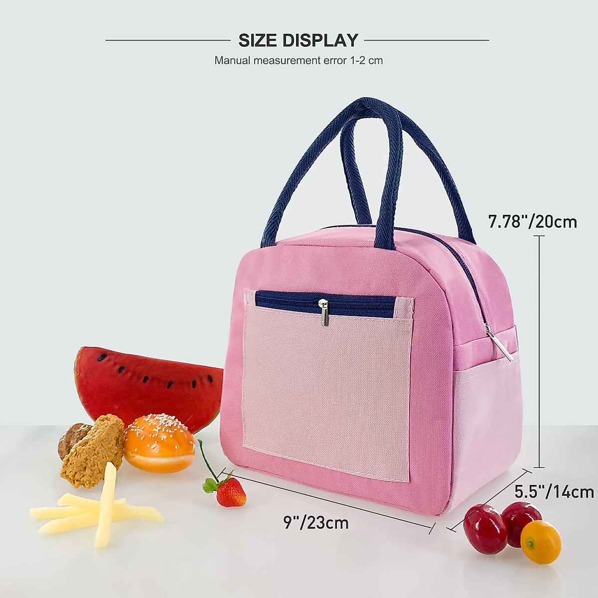 Mziart Lunch Bag for Women Men Stylish Colorful Lunch Tote Bag Leakproof Insulated Lunch Box Meal Prep Reusable Lunch Bag Bento Lunch Cooler Bag for Office Work Travel Picnic (Blue)