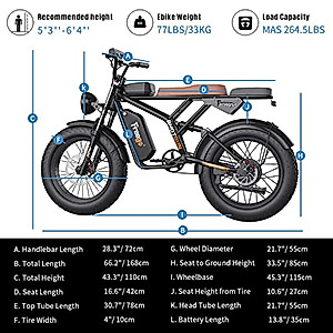 Freego Electric Dirt Bike for Adults, 1400W/48V/22.5Ah, 20x4.0 Fat Tires Ebike Off Road Electric Bicycles with Removable Battery, 34MPH & 45 Miles E-Bike 7-Speed UL Certified
