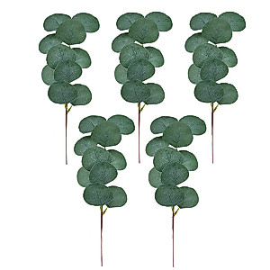 CYOIDAI Silk Eucalyptus Stems Picks Spray Fake Greenery for Garden Wedding Home Outdoors Decorations, 20 Pack