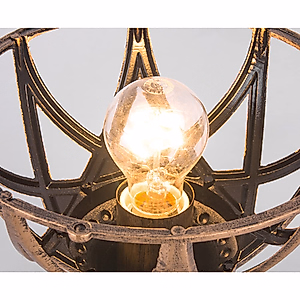 SYUFRE Outdoor Post Light Fixture IP65 Exterior Rainproof Glass Post Lanterns Globe Post Lamp Fence Table Light Lawn Garden Landscape Lamp for Courtyard Decorative Lighting