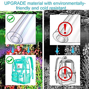 Clear Backpack, Heavy Duty Transparent Bookbag for Girls Women, Cute School See Through Backpacks for Teens Elementary - Green
