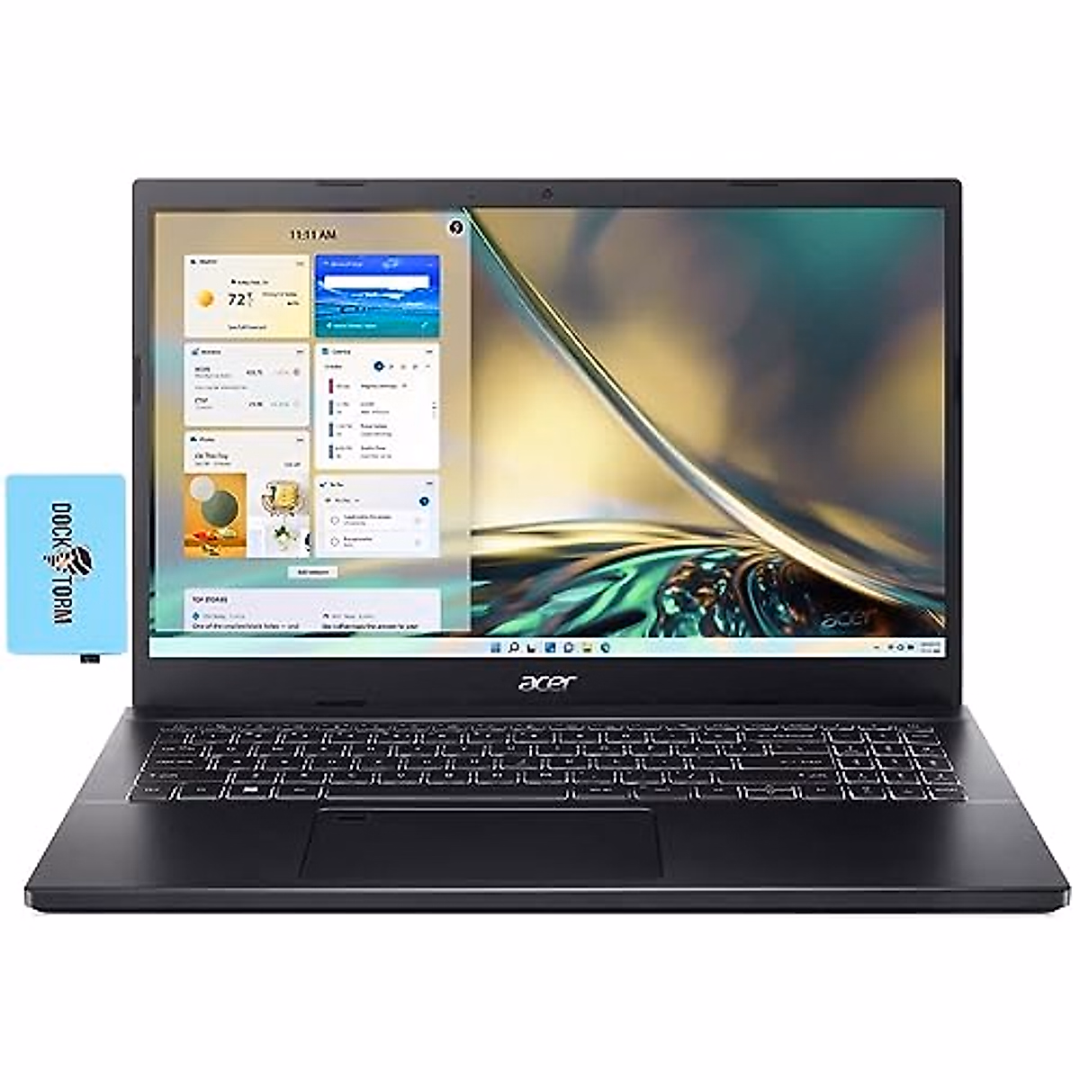 Acer Aspire 7 A715 15.6" 144Hz FHD LCD Gaming and Business Laptop (Intel i7-1260P 12-Core, 32GB RAM, 512GB m.2 SATA SSD, GeForce RTX 3050 Ti 4GB, Backlit KYB, FP Reader, Win11Pro) w/Dockztorm Hub