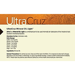 UltraCruz Mineral Oil Light Supplement for Horses, Livestock and Dogs, 1 Gallon