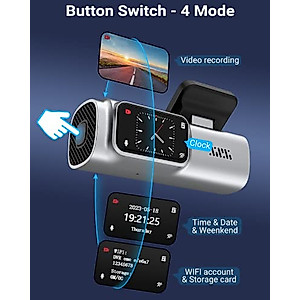 Front Dash Camera for Cars, 2K 2560P Dash Cam 1.47'' IPS Screen Car Camera Built-in WiFi, Mini Car Dashboard with Night Vision G-Sensor Voice Guidance 24H Parking Mode Loop Recording Support 128GB Max