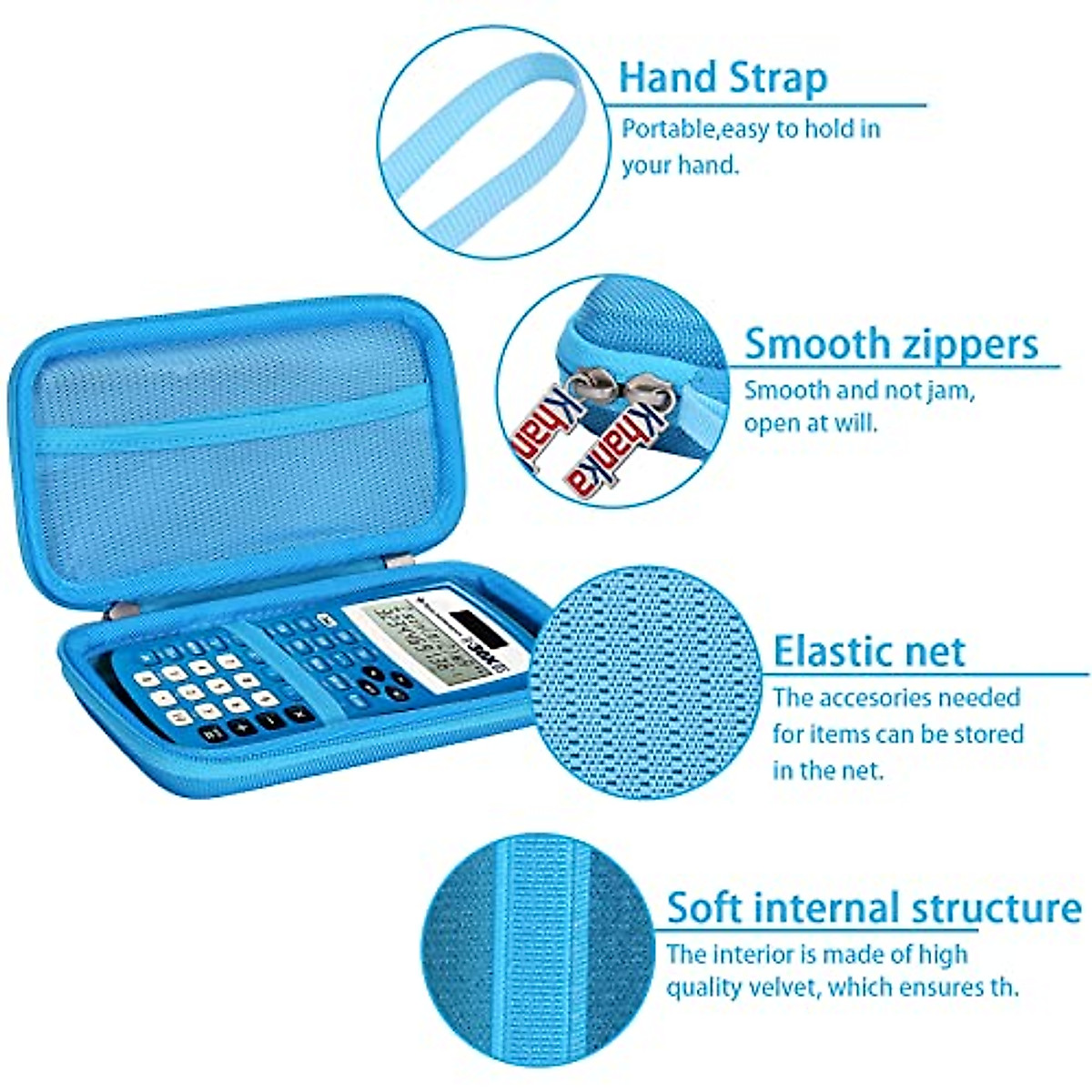 Khanka Hard Travel Case Replacement for Texas Instruments TI-30XIIS Scientific Calculator, Case Only (Blue)