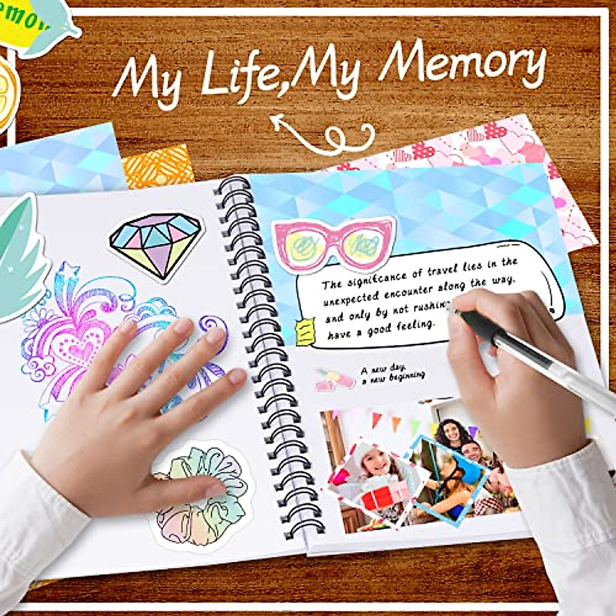 YOUSOKU DIY Journal Set for Girls Gifts, Great Birthday Gifts for Tween Age Girls, Art & Crafts Stuff for Tween & Teenage Kids, Girls Toy, Scrapbook & Diary for Ages 6 7 8 9 10 11 12 13 Years Old