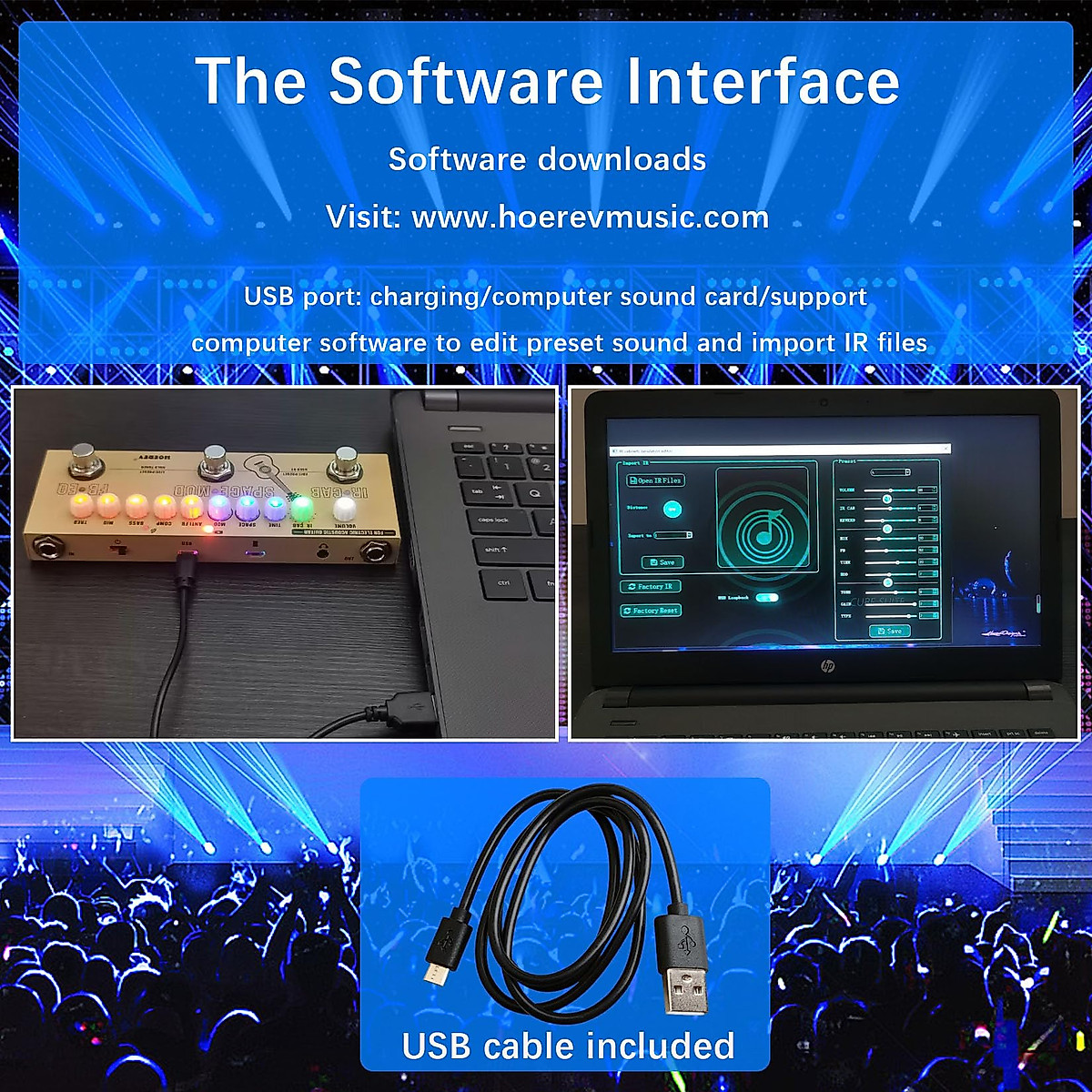 HOEREV Multi Effects Guitar Pedal Delay Reverb Phase Chorus Distortion Overdrive Multi Effects Pedal for Acoustic Guitar Built-in Battery