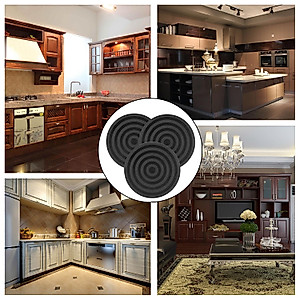 RHBLME 3 Pack Black Small Lazy Susan 8 Inch, Non Skid Heavy Duty Rotating Swivel Steel Ball Bearings, Holds up to 80 lbs, Black Plastic Turn Table Organizers - Used for Cabinets, Monitor, TV, etc