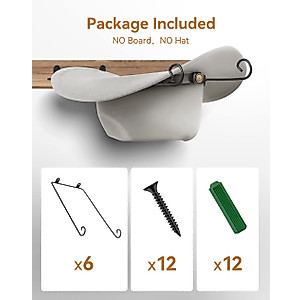 WNXSLOAD Cowboy Hat Rack 6 Pieces, DIY Cowboy Hat Holder for Wall, Hat Rack for Cowboy Hats, Cowboy Hat Hanger Keeps Original Shape of Hat, Cowboy Hat Rack Wall Mount, Adjustable to Install