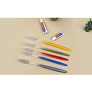 skourvut Disposable Toothbrushes with Toothpaste Individually Wrapped 5 Colors Bulk Toothbrush and Toothpaste 10g for Homeless,Shelter,Air Bnb/Hotel/Guest Apartment (30)