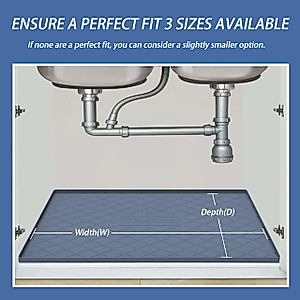 URMONA Under Sink Mat for Kitchen Waterproof, 40" x 22" Silicone Under Sink Mat for Shelf Liner Organizer, Cabinet Sink Protector Under Sink Liner for Bottom Kitchen, Bathroom(Black)