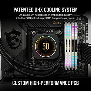CORSAIR DOMINATOR PLATINUM RGB DDR5 RAM 32GB (2x16GB) 5600MHz C36-36-36-76 1.25V Intel Optimized Computer Memory(iCUE Compatible,Fast Performance, Patented DHX Cooling, Intel® XMP 3.0 Profiles) White