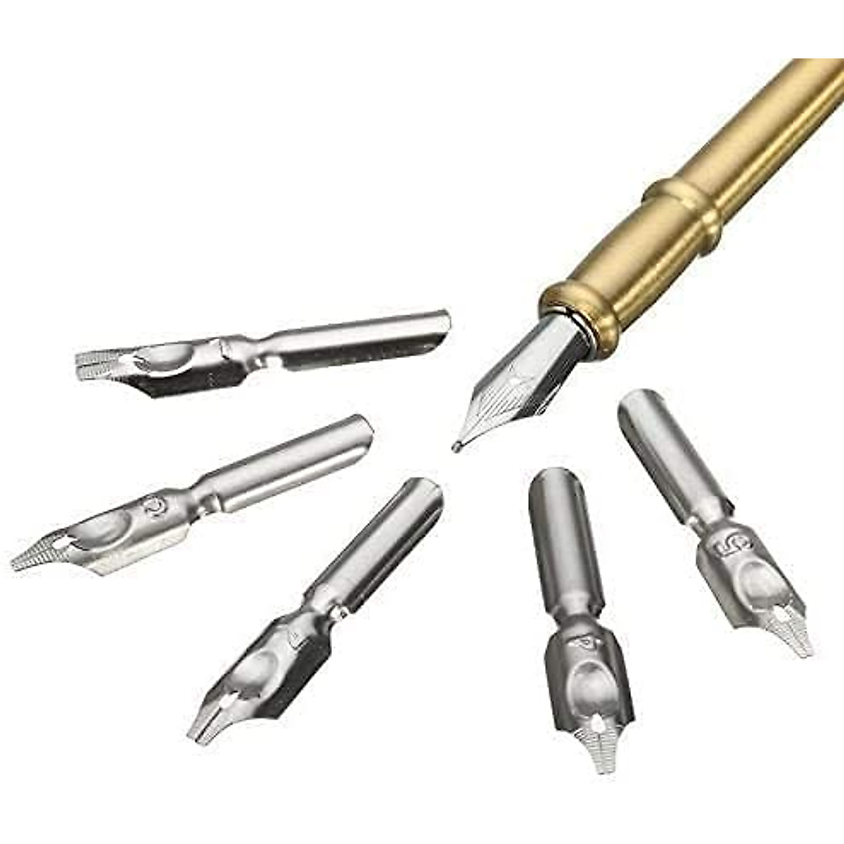 OPENDGO Vintage Feather Quill Pen and Ink Set Feather Dip Pen Calligraphy Pen Set Writing Quill Ink Dip Pen with Ink and 5 Nibs for Writing Drawing,Birthday Wedding Gift Set