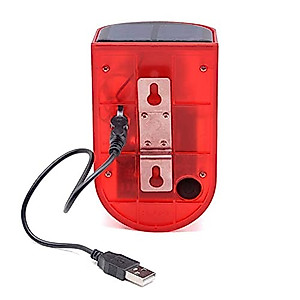 Aolyty Solar Motion Sensor Detector Alarm Lights LED Warning Strobe Flashing Light with 110dB Sound IP65 Waterproof 4 Work Modes Solar Security Siren Light for Home Warehouse Farm Yard (Red)