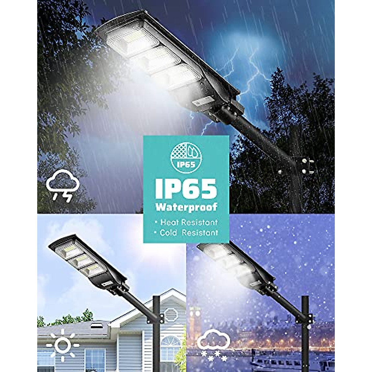 Lovus 2000W Solar LED Street Light, 60000LM Solar Security Flood Light Outdoor with Motion Sensor and Dusk to Dawn for Parking Lot, IP65 Waterproof, Wall or Pole Mount