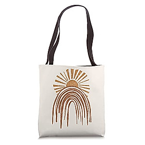 Rustic Sun And Abstract Terracotta Boho Rainbow Arches Tote Bag