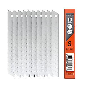 10 Pcs, DORCO Professional Quality Utility Box Cutter Knife Replacement Refills - Small Size Carbon Steel Blade, 60° Tip - 9mm