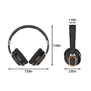 Bluetooth Headphone Foldable Wireless HiFi Stereo Earphone Noise Cancelling Headset Bass Type-c Gaming Sports Headset (Black)
