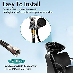 2 Packs Shampoo Bowl Hose and Sprayer, Salon Spray Head with Rubber Hose to Attach Shampoo Bowl Faucet Vacuum Breaker, Sink Replacement Part for Salon, Barber Shop, Spa, 1/4" Thread