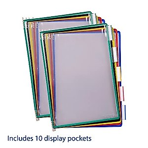 Tarifold Desktop Reference System With 10 Display Pockets, Assorted Colors, 20 Sheet Capacity (D291)