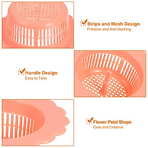 uxcell Sink Drain Strainer, Plastic Kitchen Sink Filter Hair Drain Catchers Sink Strainers for Kitchen Bathroom Balcony, Pink 4Pcs