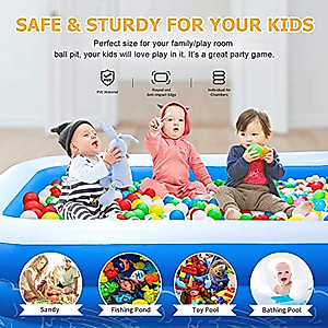 CFBF Inflatable Pool, 120" x 72" x 22" Full-Sized Family Inflatable Swimming Pool , Above Ground Blow up Pool for Kids, Adults, Toddlers, Outdoor, Garden, Backyard (120" x 72" x 22")